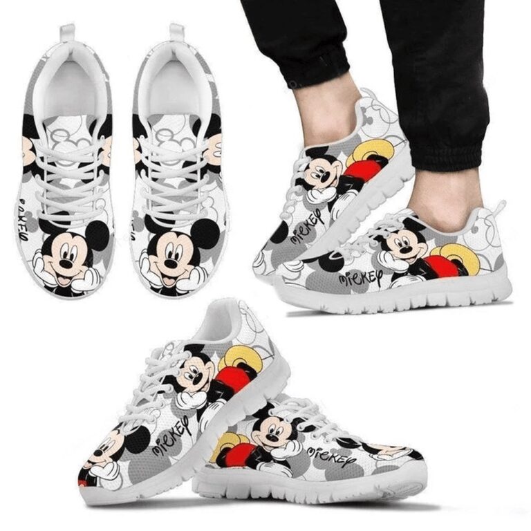 Funny Mickey Mouse, Black Metal Custom, Sneakers With Style - Potatoke