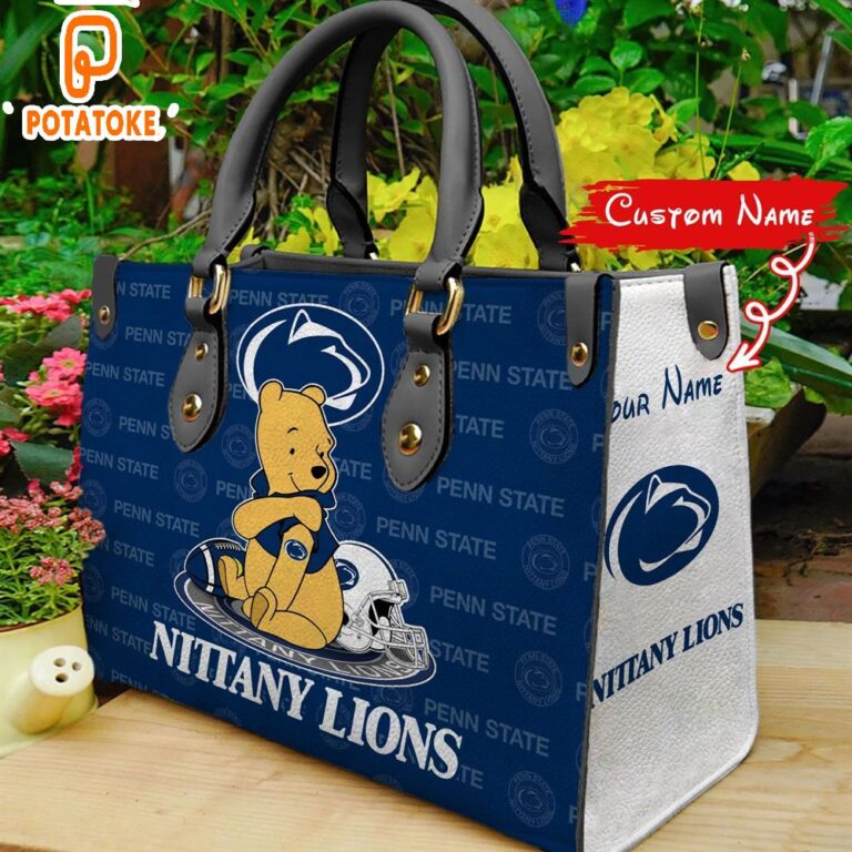 NCAA Georgia Bulldogs Pooh Bear Women Leather Hand Bag - Potatoke