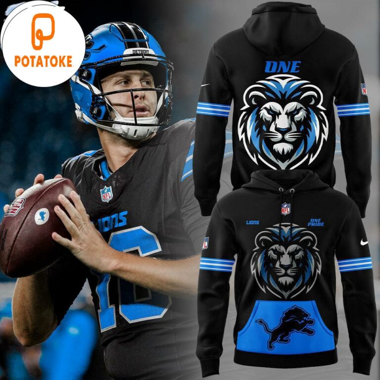 Detroit Lions One Pride New Version 2024 Black Hoodie - Potatoke