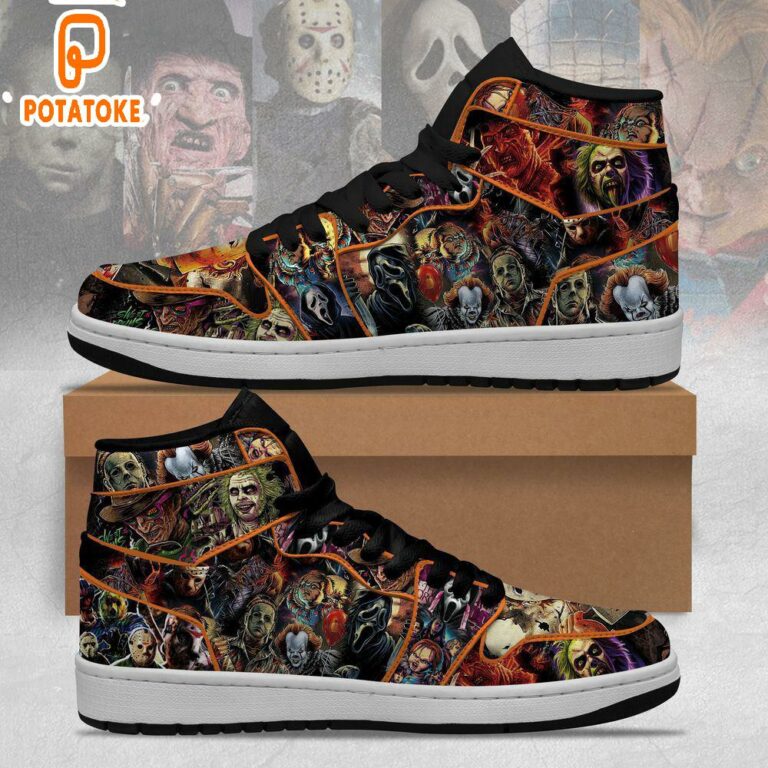 Horror Characters Air Jordan 1 Sneakers For Man And Women - Potatoke